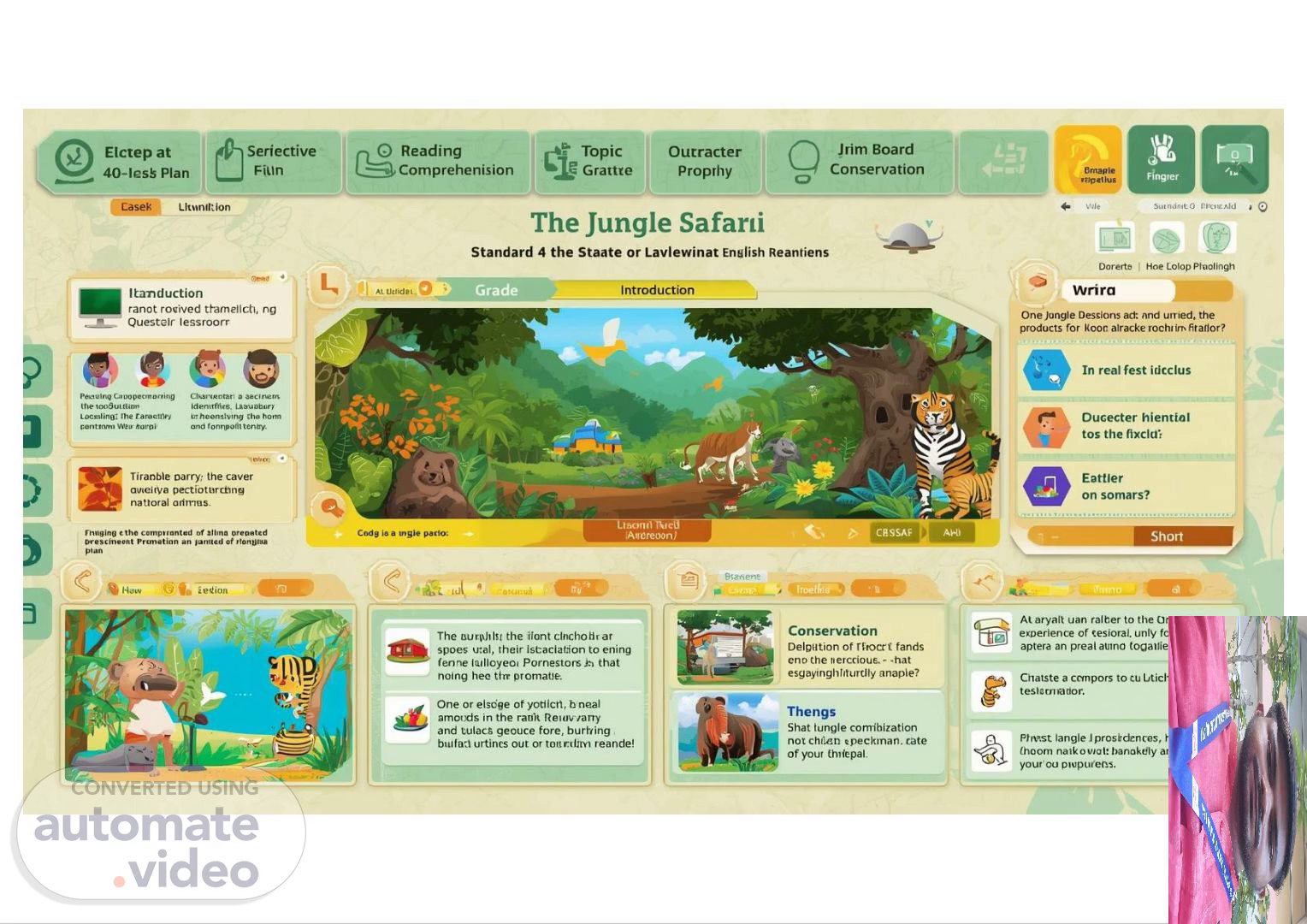 Here's a sample e-lesson plan for _The Jungle Safari_ for Standard 4 ...